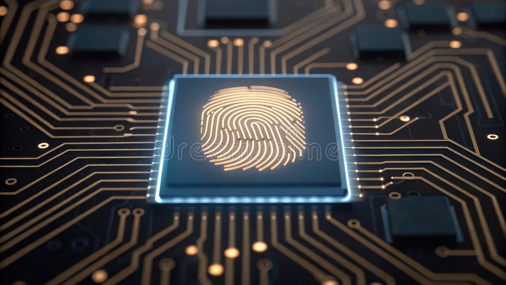 Intricate Fingerprint Embedded in a Transparent Circuit Board ...