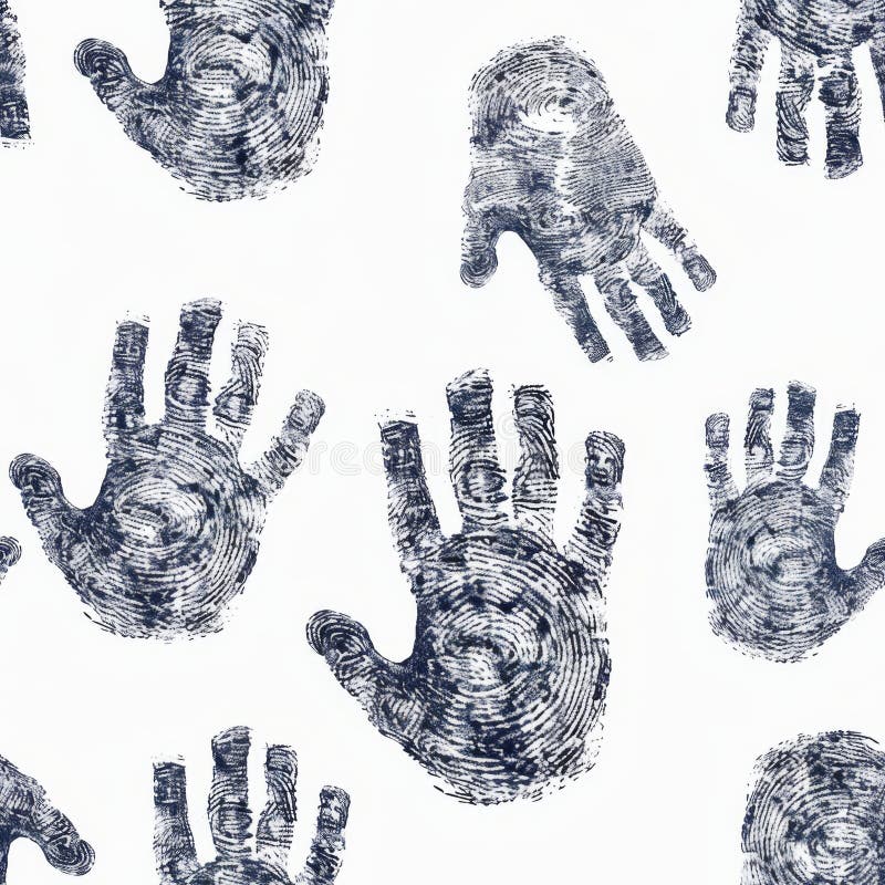 Intricate Fingerprint Pattern with Hand Imprints Design Stock Photo ...