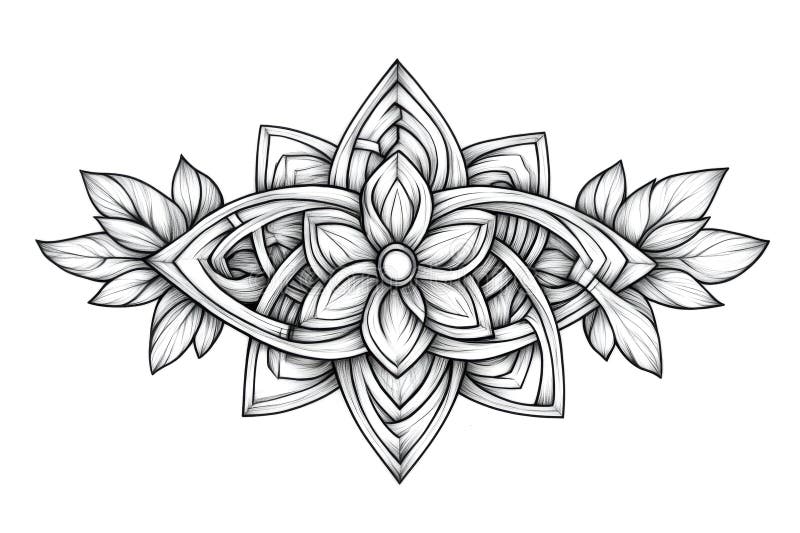 Intricate Floral Design Creates an Eye Shape, Adorned with Detailed ...