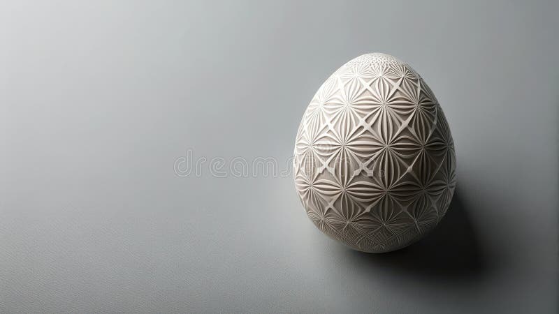 Intricate Floral Design on an Ovate Object Resting on a Neutral Surface ...