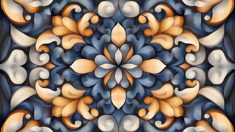Intricate Floral Design in Vibrant Colors, Showcasing Elegant Patterns ...
