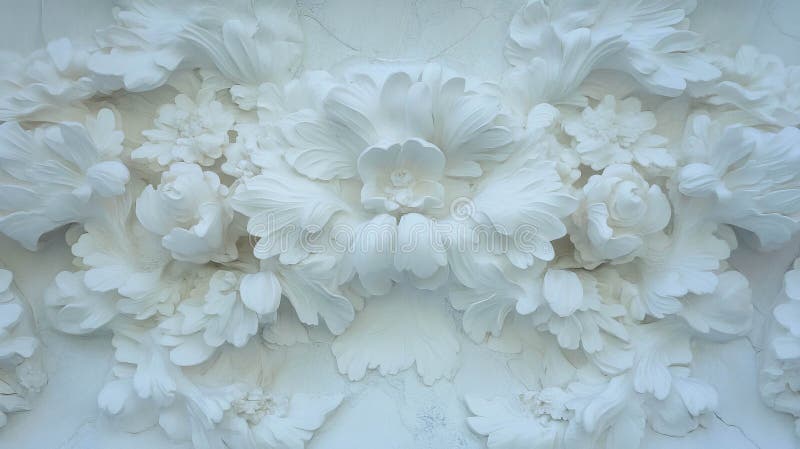 Intricate Floral Molding Pattern on Textured Wall for Architectural ...