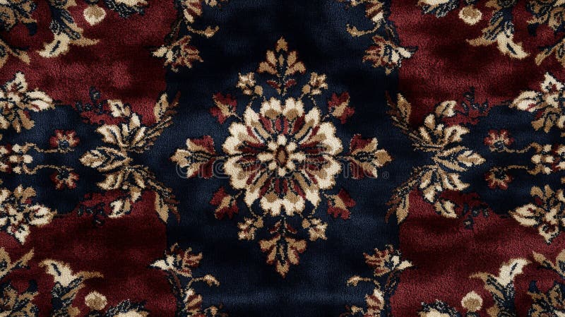 Intricate Floral Patterned Carpet Textile Design Stock Illustration ...