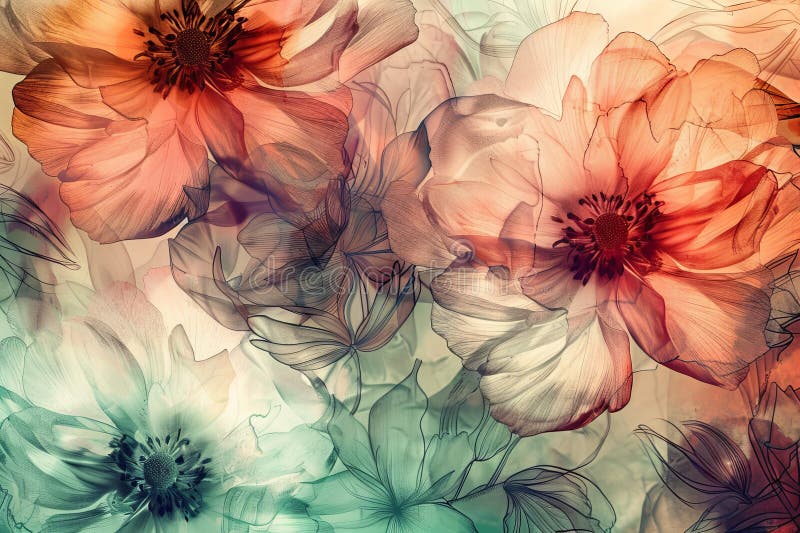 Intricate Floral Patterns with Transparency Stock Illustration ...