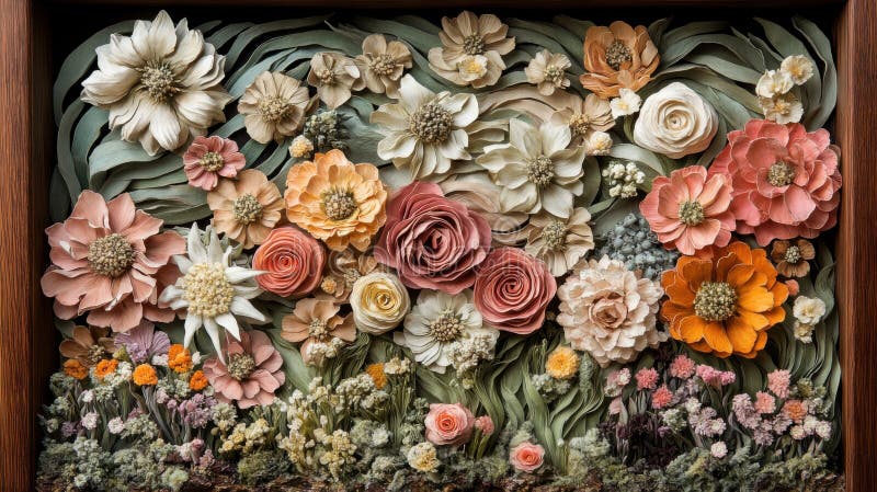 Intricate Floral Relief Sculpture Earthy Tones Stock Photos - Free ...
