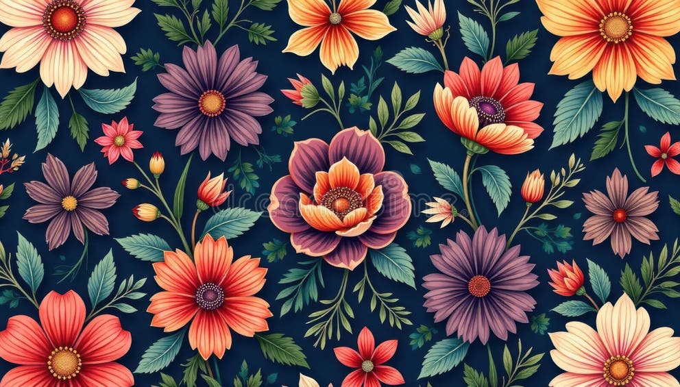 Intricate, Flowing Floral Design, Continuous Pattern , Backdrop ...