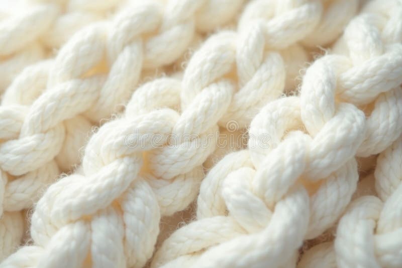 Intricate, Fluffy White Wool Knit Soft, Textured Yarn Loops , Rustic ...