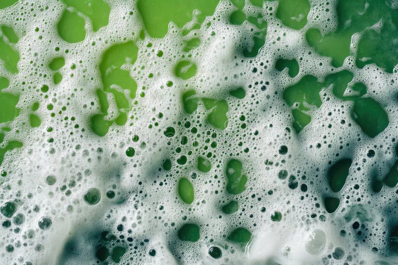 Intricate Foam Patterns on Lush Green Canvas. Stock Illustration ...