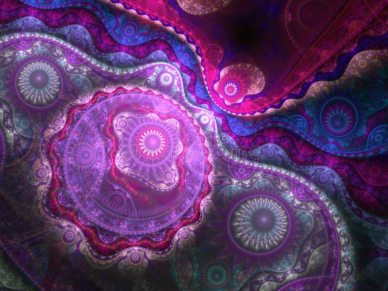 Intricate Fractal Pattern, Digital Artwork Stock Illustration ...