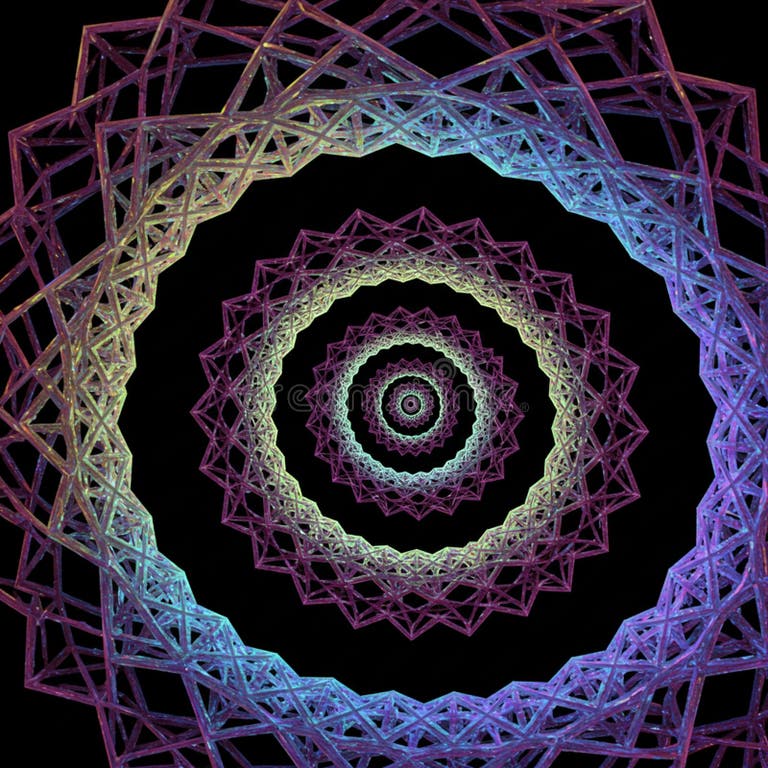 Intricate Fractal Pattern with a Spiraling Arrangement of Triangular ...