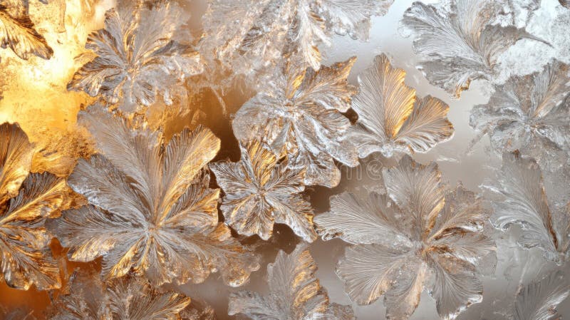 Intricate Frost Flower Patterns Illuminate a Winter Scene Stock ...