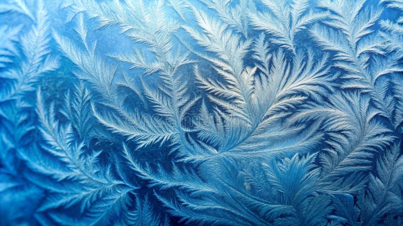Intricate Frost Patterns on a Cold Window Pane. Generative AI Stock ...