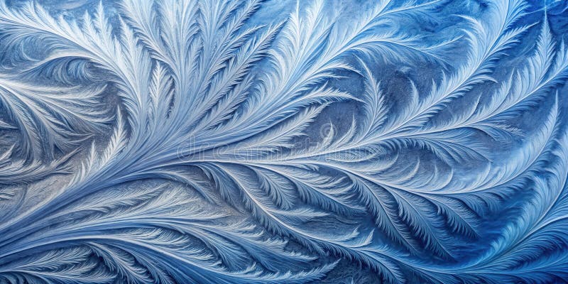 Intricate Frost Patterns on a Cold Windowpane, Displaying Delicate ...