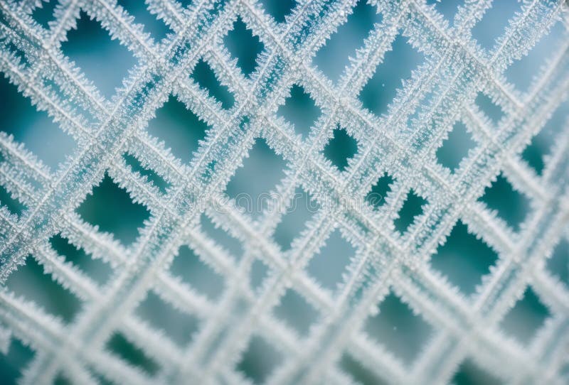 Closeup View Intricate Frost Patterns Cold Window Pane Winter Stock ...