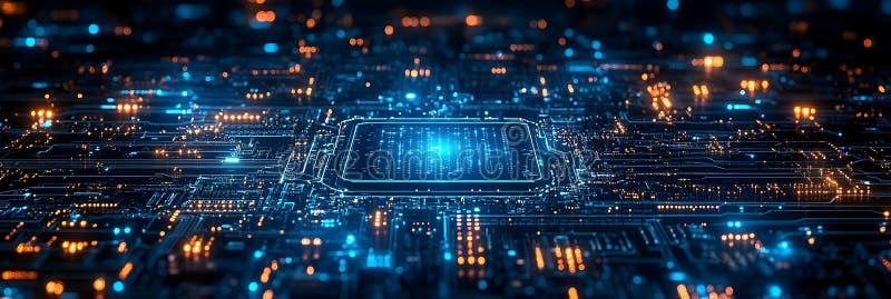 Intricate Futuristic Digital Circuit Board Backdrop with Glowing ...