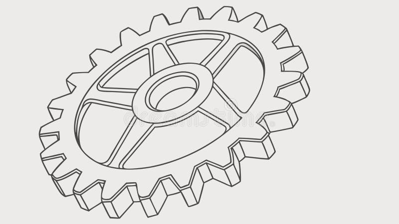 Intricate Gear Wheel, Mechanical Component and Engineering, Vector ...