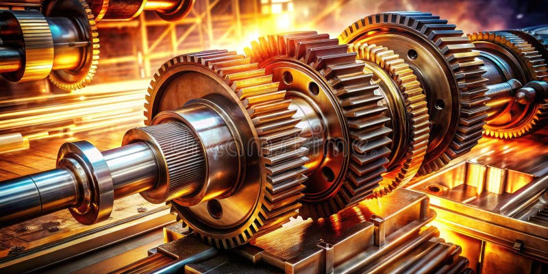 Intricate Gearbox Assembly Blueprint a Double Exposure of Engineering ...