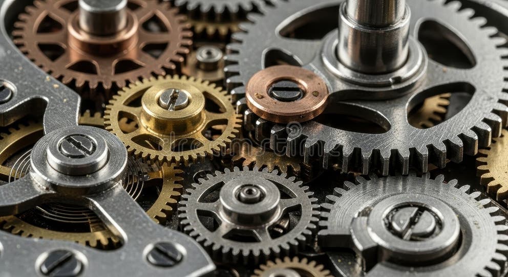 Intricate Gears and Clockwork Macro Shot. Complex Mechanism, Precision ...
