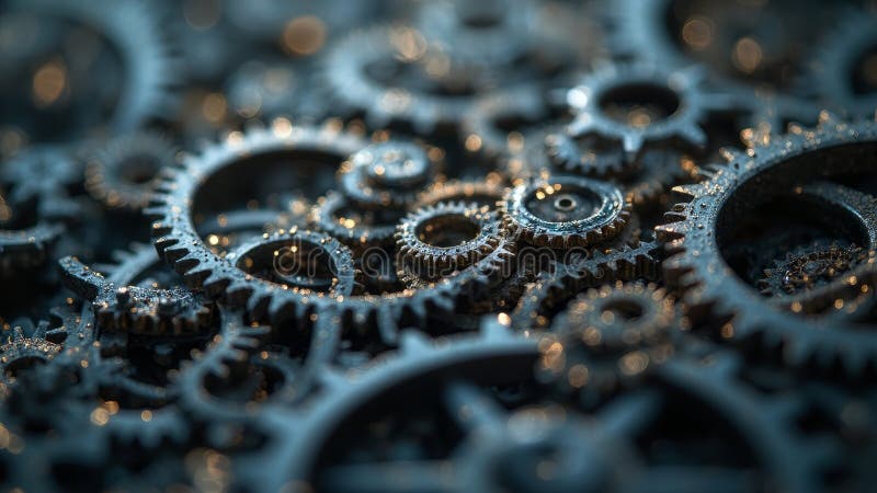 Intricate Gears and Cogs in Macro Shot of Mechanical Complexity Stock ...