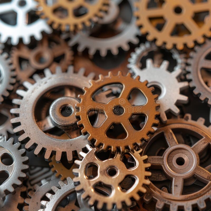 Intricate Gears and Cogs of a Mechanical Device Stock Illustration ...