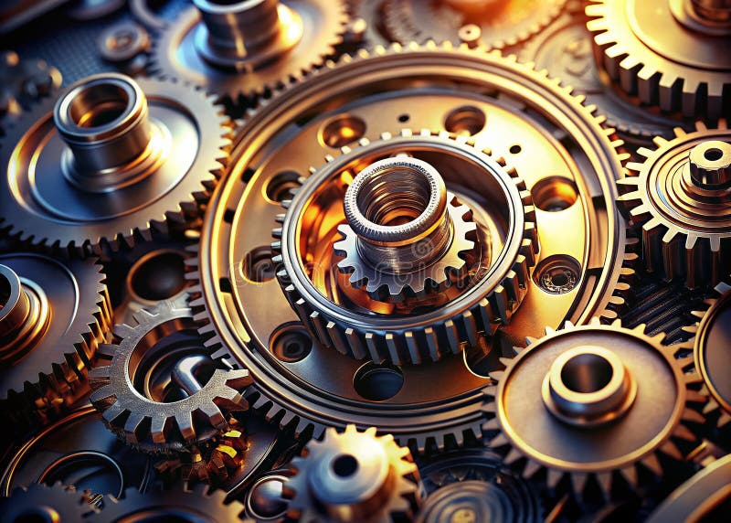 Intricate Gears a Detailed Closeup of a Precision Mechanical System ...