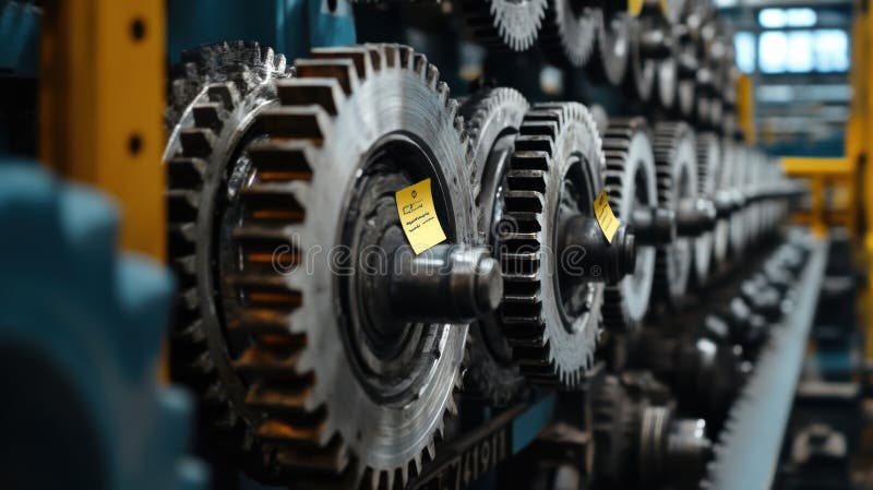 The Intricate Gears and Levers of a Factory Machine Captured in Detail ...