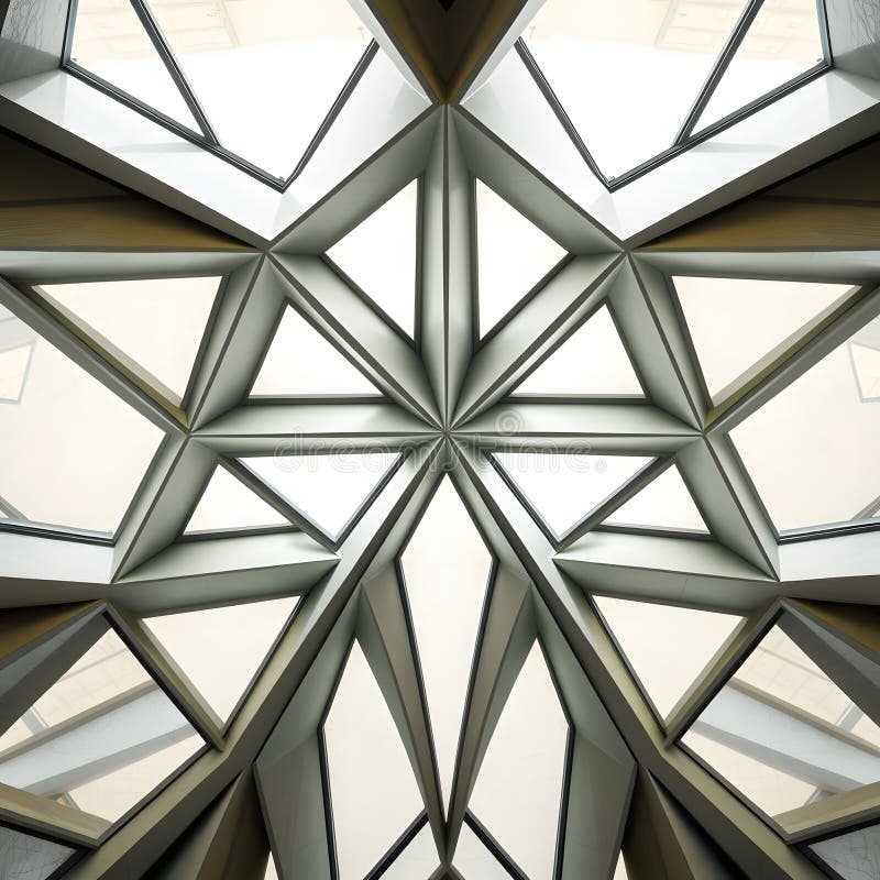 Intricate Geometric Ceiling Design in a Modern Building Showcases ...