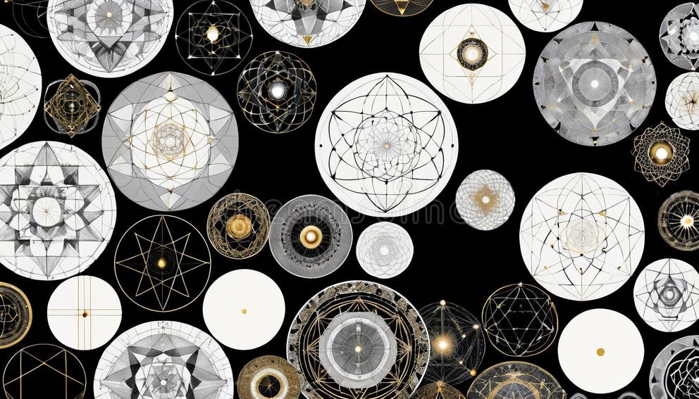 Intricate Geometric Circle Patterns Stock Image - Image of cosmic ...