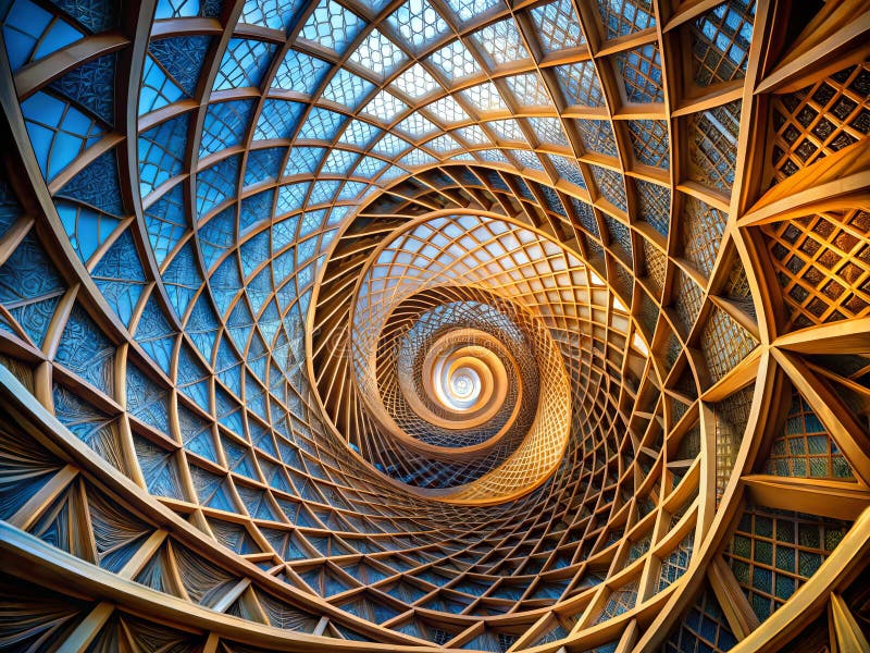 Intricate Geometric Design a WormsEye Perspective Explores Harmony ...