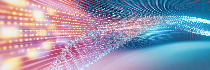 Vibrant Abstract DNA Structures Intertwined with a Vivid Multicolored ...