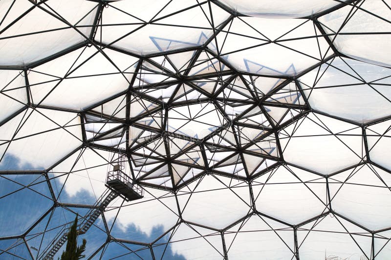 Intricate Geometric Dome Structure at Eden Project in Cornwall, UK ...