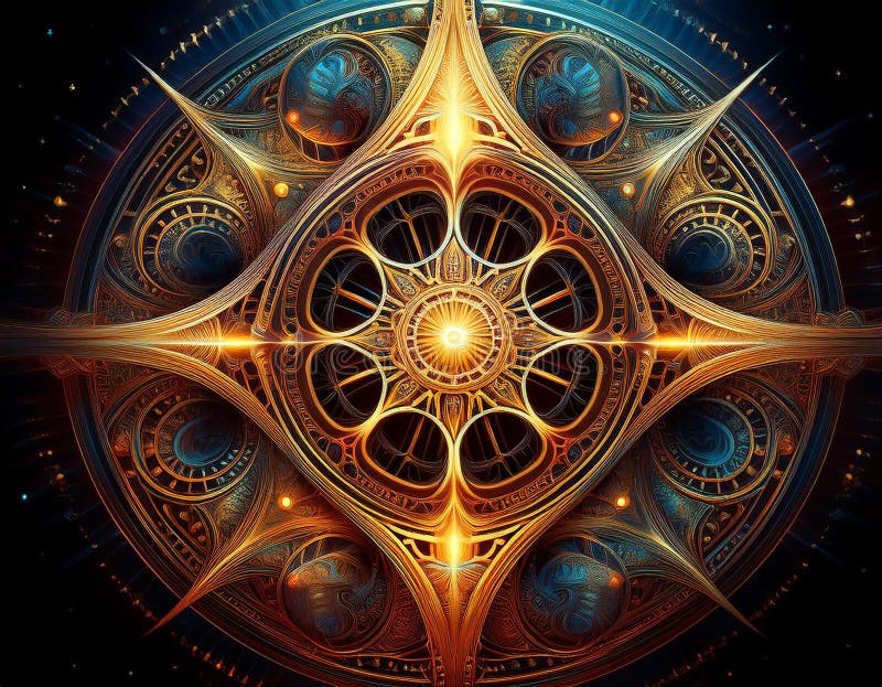 Intricate Geometric Fractals Abstract Digital Symmetry in Complex ...