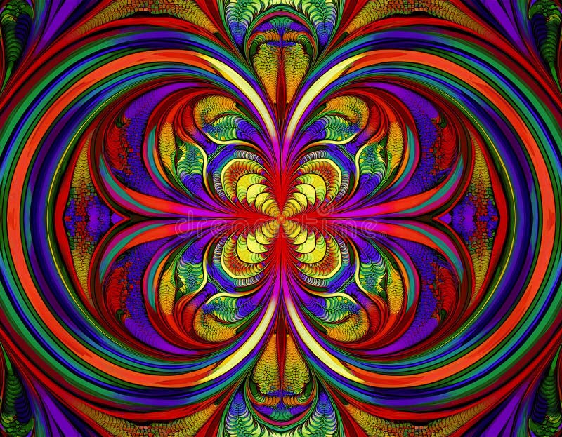Intricate Geometric Fractals Abstract Digital Symmetry in Complex ...