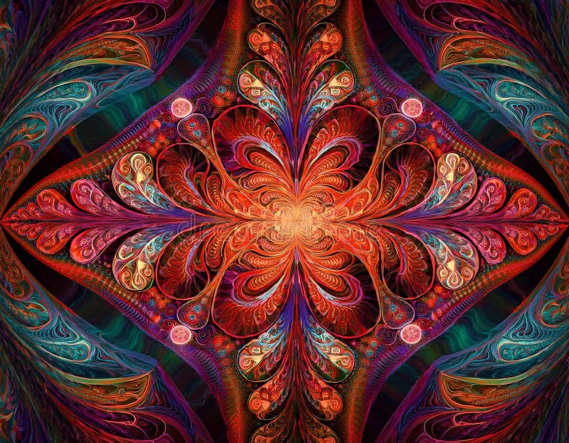 Intricate Geometric Fractals Abstract Digital Symmetry in Complex ...