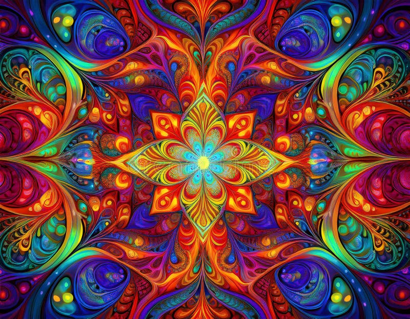 Intricate Geometric Fractals Abstract Digital Symmetry in Complex ...