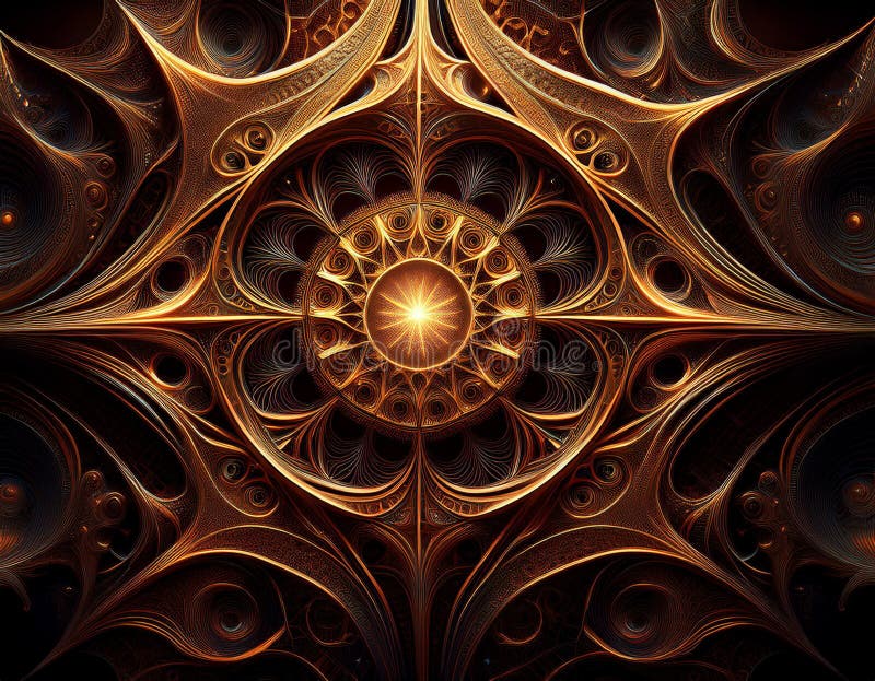 Intricate Geometric Fractals Abstract Digital Symmetry in Complex ...