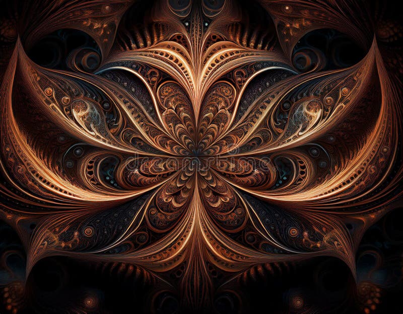 Intricate Geometric Fractals Abstract Digital Symmetry in Complex ...