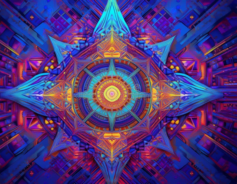 Intricate Geometric Fractals Abstract Digital Symmetry in Complex ...