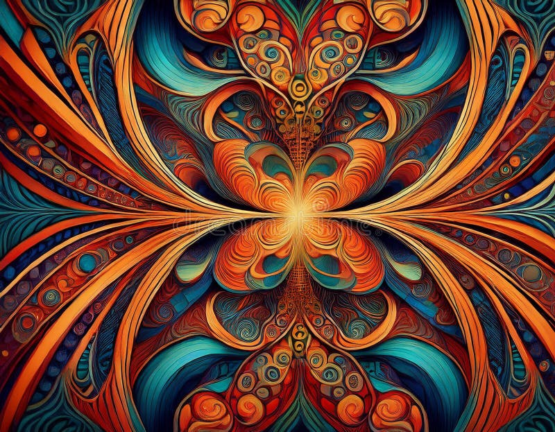 Intricate Geometric Fractals Abstract Digital Symmetry in Complex ...