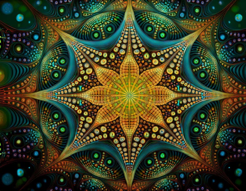 Intricate Geometric Fractals Abstract Digital Symmetry in Complex ...