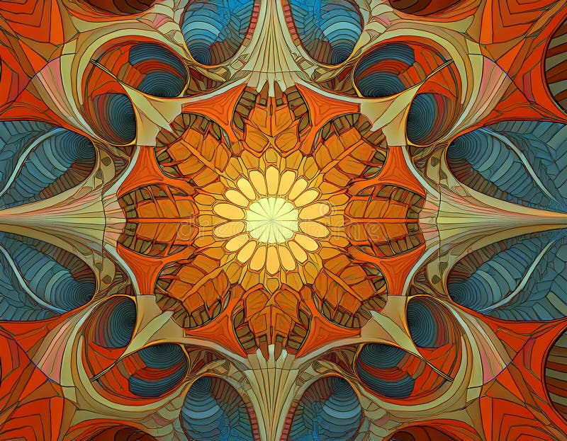 Intricate Geometric Fractals Abstract Digital Symmetry in Complex ...