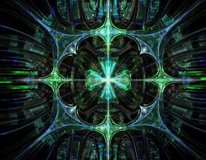 Intricate Geometric Fractals Abstract Digital Symmetry in Complex ...