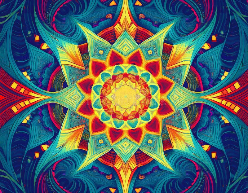 Intricate Geometric Fractals Abstract Digital Symmetry in Complex ...