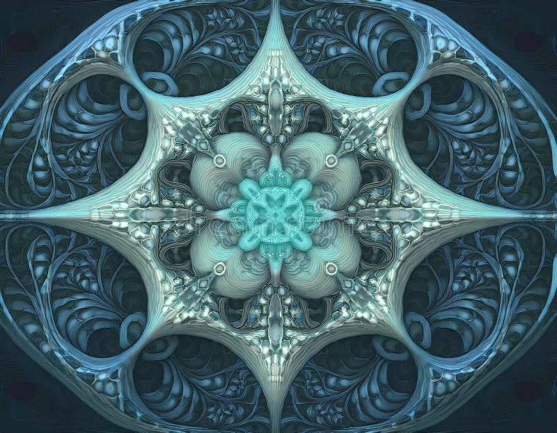 Intricate Geometric Fractals Abstract Digital Symmetry in Complex ...