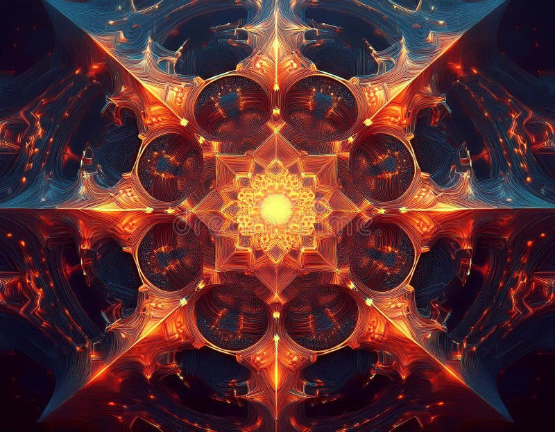 Intricate Geometric Fractals Abstract Digital Symmetry in Complex ...