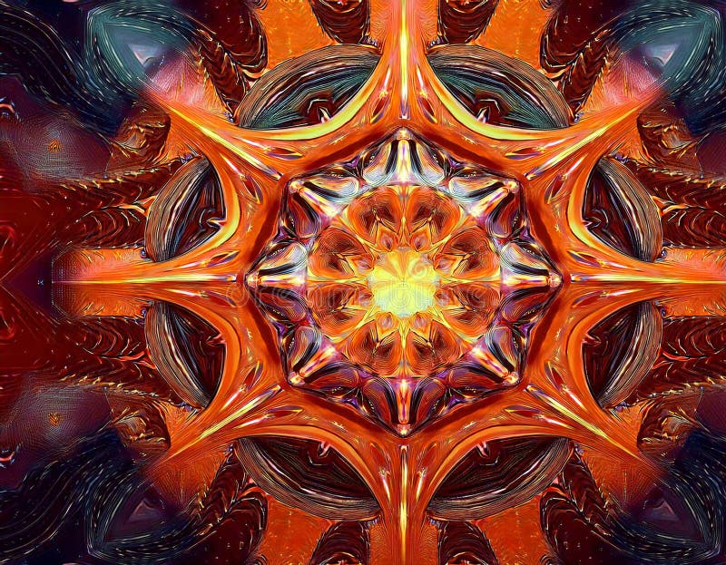 Intricate Geometric Fractals Abstract Digital Symmetry in Complex ...