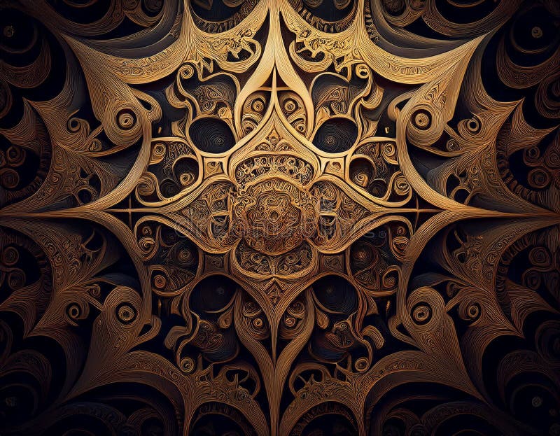 Intricate Geometric Fractals Abstract Digital Symmetry in Complex ...