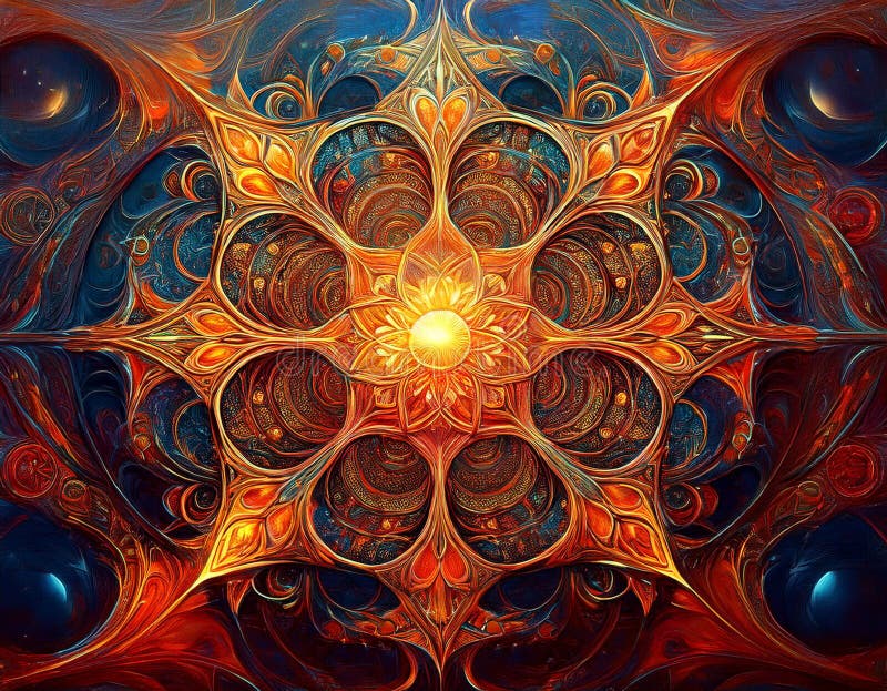 Intricate Geometric Fractals Abstract Digital Symmetry in Complex ...