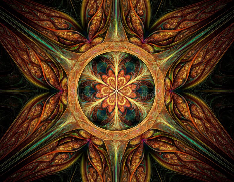 Intricate Geometric Fractals Abstract Digital Symmetry in Complex ...