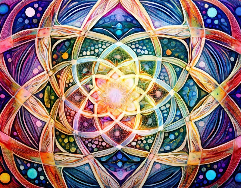 Intricate Geometric Fractals Abstract Digital Symmetry in Complex ...